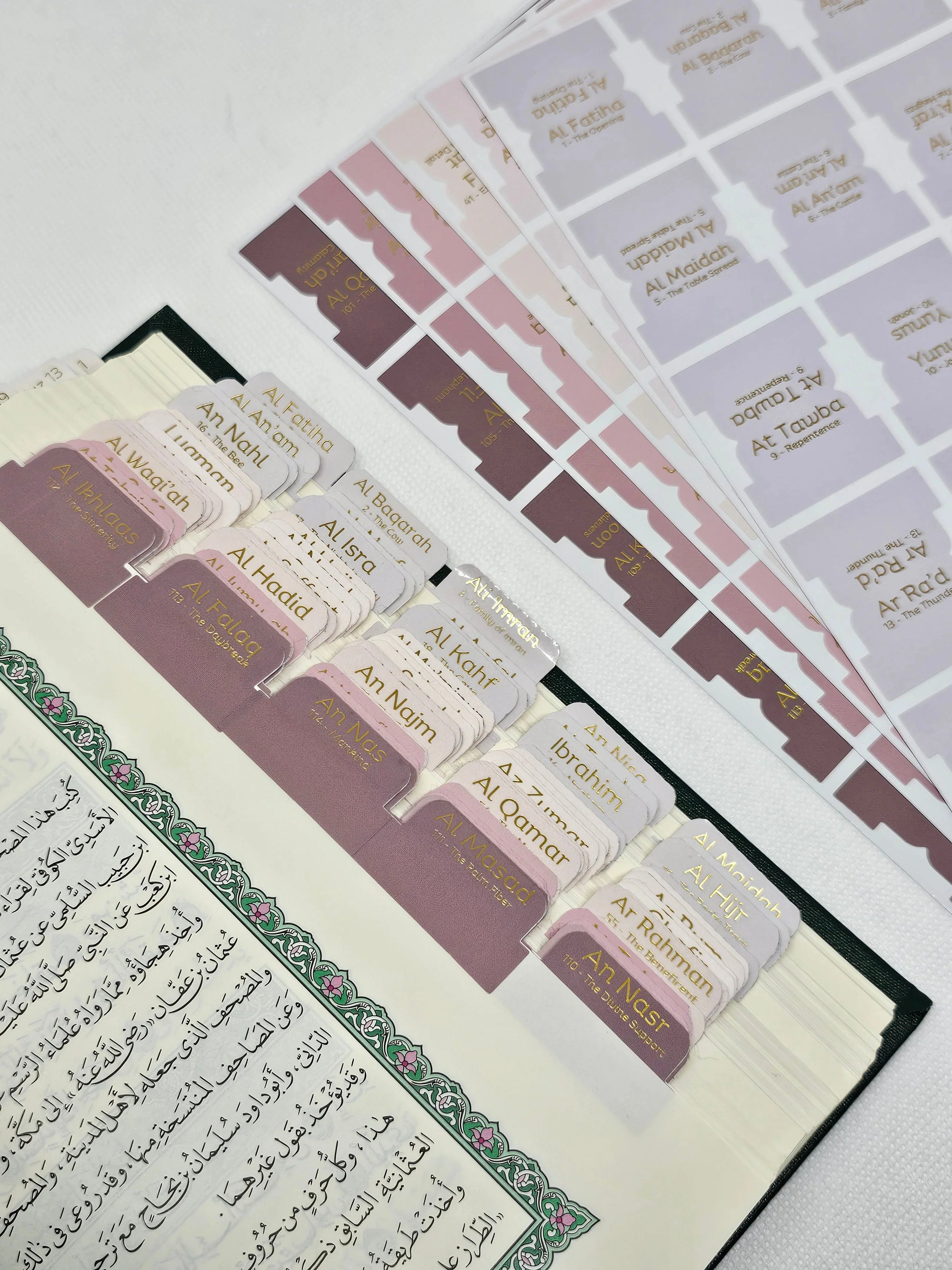 Quran Tabs | Premium Vinyl + Gold Foil Complete Quran Indexing System ...